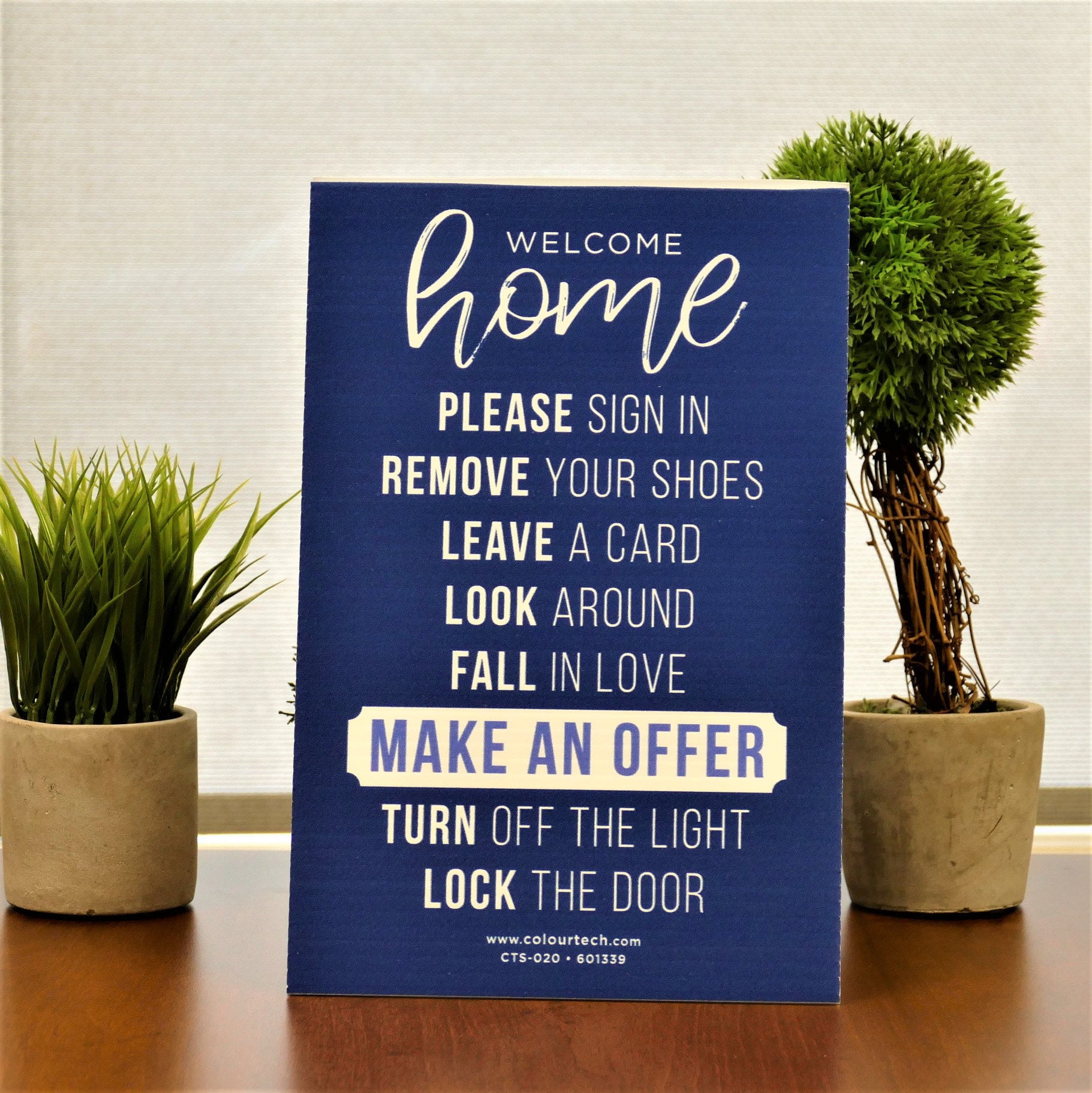 Welcome Home - Blue Table Top Easel Sign | Brantford Regional Real ...